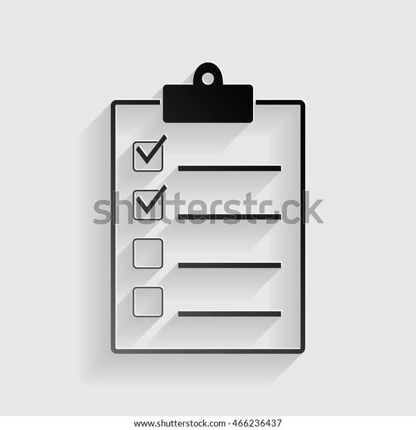 Checklist Sign Illustration Black Paper Shadow 库存插图 466236437 ... Checklist Sign Illustration Black Paper Shadow 库存插图 466236437 ...