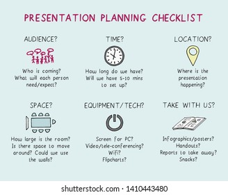 Checklist Things Consider When Preparing Presentation 스톡 일러스트 ...