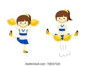 147 Cheerleader in blue and yellow uniform Images, Stock Photos ...
