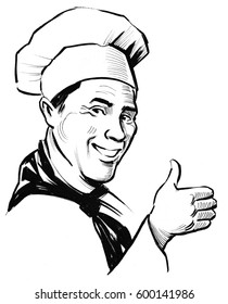 Hand Drawing Chef Crossed Arm Pose Stock Vector (Royalty Free) 215141155