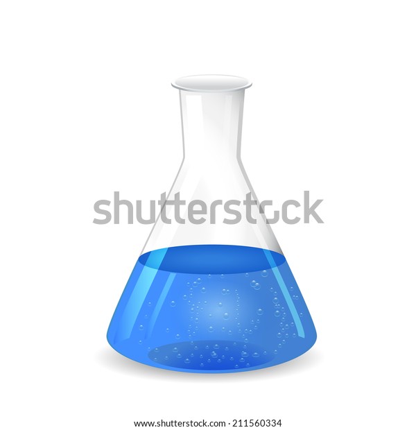 Chemical Conical Flask Blue Solution Lab Stock Illustration 211560334