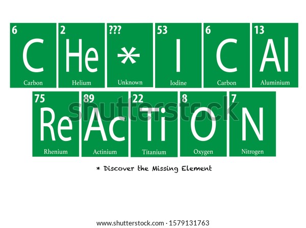 Chemical Reaction Spelled Using Elements Periodic 스톡 일러스트 1579131763 ...