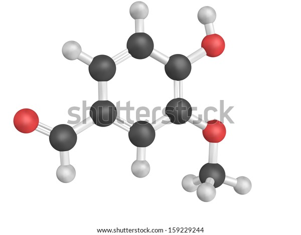 Chemical Structure Vanillin Vanillin Main Component Stock Illustration ...