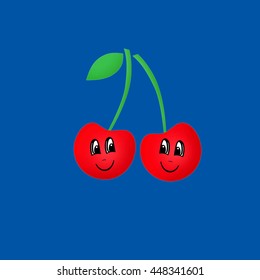 Angry Cherry Emoticon Stock Vector (Royalty Free) 1075512479
