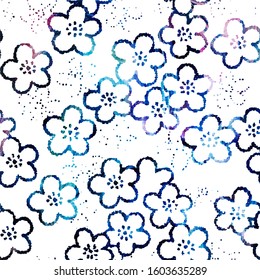 Cherry Blossom Repeat Pattern Texture Background Stock Illustration ...