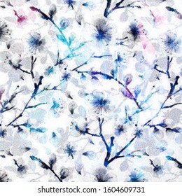 Cherry Blossom Repeat Pattern Texture Background Stock Illustration ...