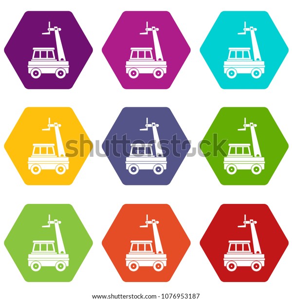 Cherry Picker Icon Set Many Color Stock Illustration 1076953187