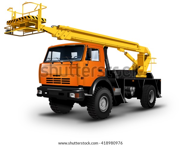 Cherry Picker White Background 3d Illustration Stock Illustration ...