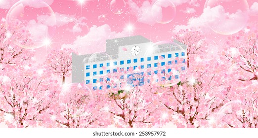 Cherry School Background Stock Illustration 253957972 | Shutterstock