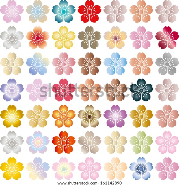Cherry Tree Japanese Pattern Tradition Stock Illustration 161142890 ...
