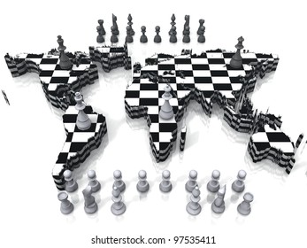 Chess Earth Map Stock Illustration 97535411
