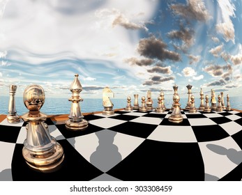 Chess Game Computer Generated 3d Illustration Stock Illustration ...