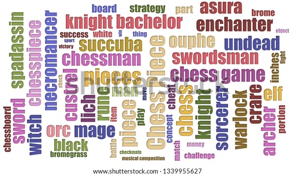 Chess Piece Word Cloud Randomised Isolated Stock Illustration ...