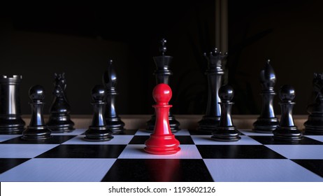 Chess Red Pawn 3d Render Illustration Stock Illustration 1193602126 ...