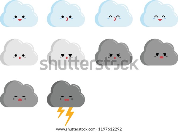Chibi Cloud Character Sheet 스톡 일러스트 1197612292 | Shutterstock