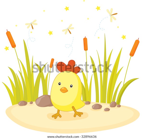 Chick Grass Vector Image Available Portfolio Stock Illustration ...