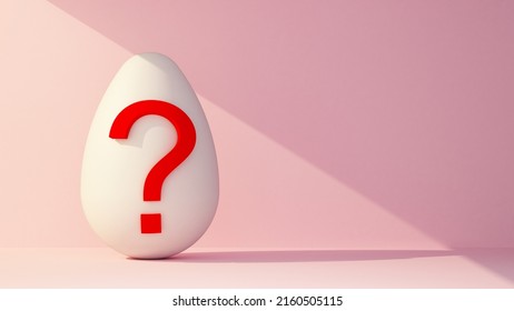 Chicken Egg Question Mark 3d Rendering Stock Illustration 2160505115 ...