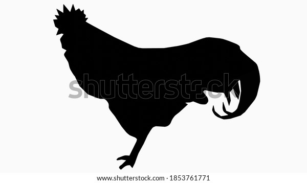 Chicken Silhouette Material 2d Rendering Stock Illustration 1853761771 ...