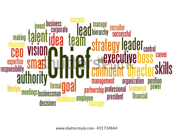 Chief Word Cloud Concept On White Stock Illustration 431734864 ...