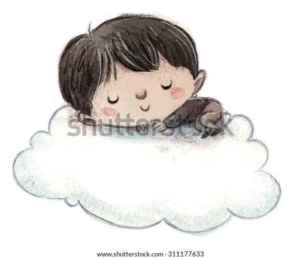 Child Sleeping On Cloud Stock Illustration 311177633 | Shutterstock
