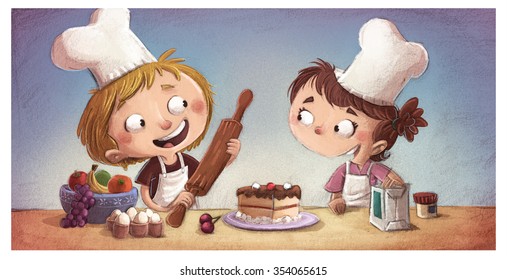 12,015 Cartoon kids baking Images, Stock Photos & Vectors | Shutterstock