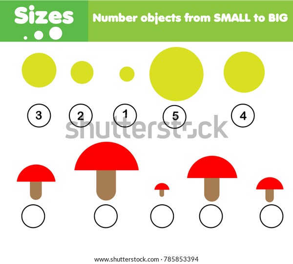 Children Educational Game Learning Sizes Big Stock Illustration ...