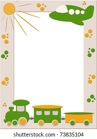 Children Photo Frame Train Plane Stock Vector (Royalty Free) 97646006 ...
