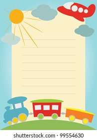 Cute Illustration Transportation Decorated Road Sky Stock Vector ...