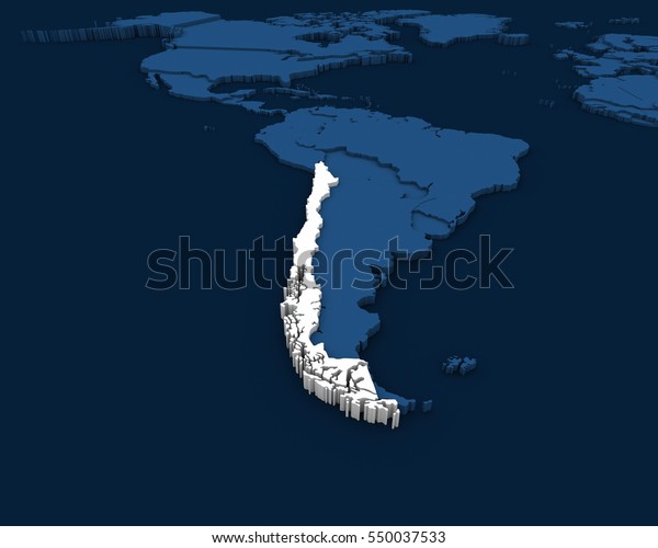 Chile Map 3d Illustration Stock Illustration 550037533 | Shutterstock