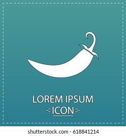 Chilli Pepper Flat Simple White Pictogram Stock Illustration 618841214 ...