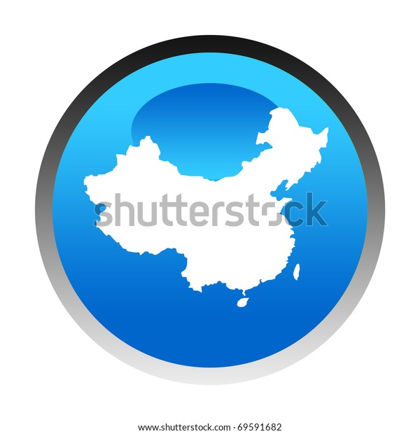 China Map Blue Circular Button Isolated Stock Illustration 69591682 ...
