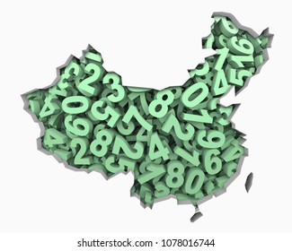 China Map Numbers Math Figures Economy Stock Illustration 1078016744 ...