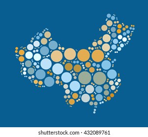 China Map Shape Design By Color 스톡 일러스트 432089791 | Shutterstock