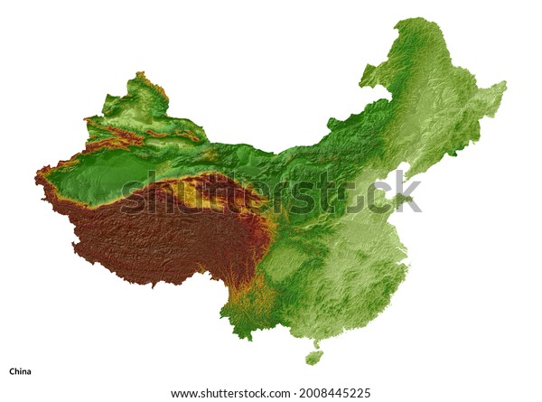 China Topography Map 3d Rendering Stock Illustration 2008445225 ...