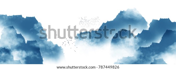 Chinese Ink Water Landscape Painting Stock Illustration 787449826 Chinese Ink Water Landscape Painting Stock Illustration 787449826