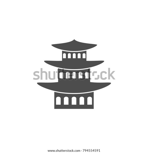 Chinese Tower Icon Elements Chinese Culture Stock Illustration ...