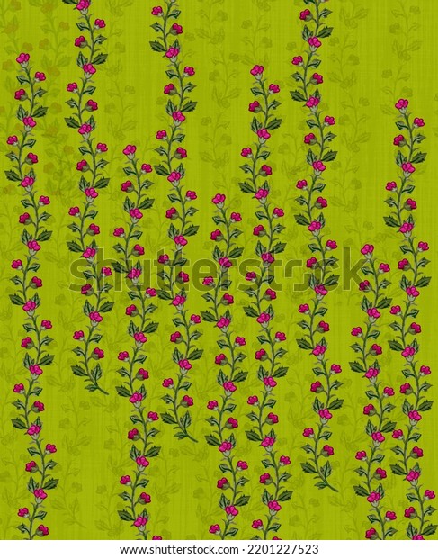 Chintz Floral Border Line Pattern Using Stock Illustration 2201227523 ...