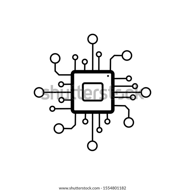 Chip Isolated Minimal Icon Processor Line Stock Illustration 1554801182 ... Chip Isolated Minimal Icon Processor Line Stock Illustration 1554801182 ...
