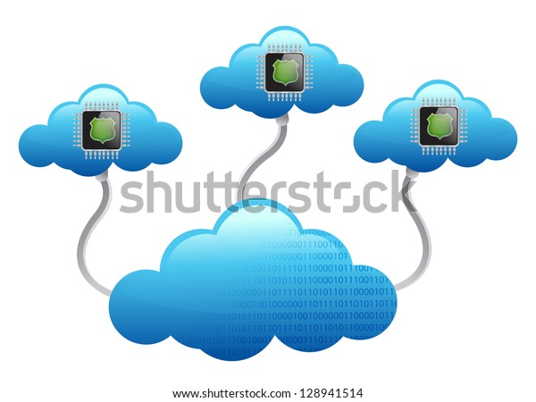 Chips Clouds Computing Network Concept Illustration Stock Illustration ... Chips Clouds Computing Network Concept Illustration Stock Illustration ...