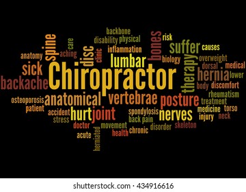 Chiropractor Word Cloud Concept On Black Stock Illustration 434916601 ...
