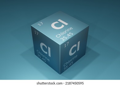 Chlorine 3d Rendering Symbols Elements Periodic Stock Illustration ...
