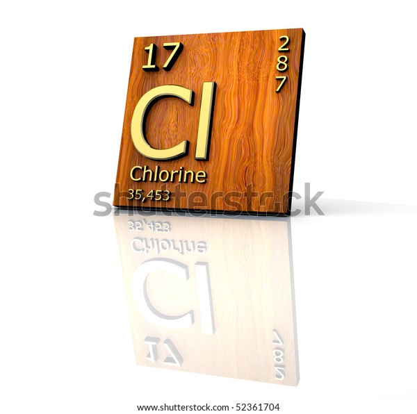 Chlorine Form Periodic Table Elements Wood Stock Illustration 52361704 ...