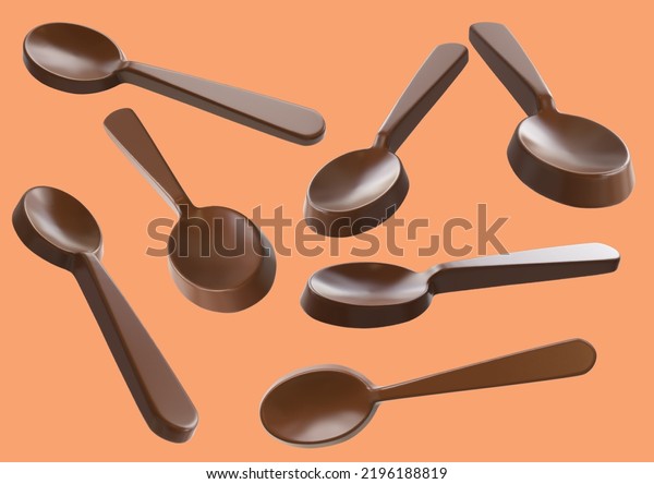 Chocolate Spoon On Isolated Background 3d Stock Illustration 2196188819 Shutterstock