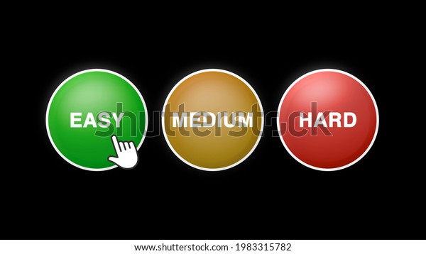 Choosing Easy Button Click On Black Stock Illustration 1983315782
