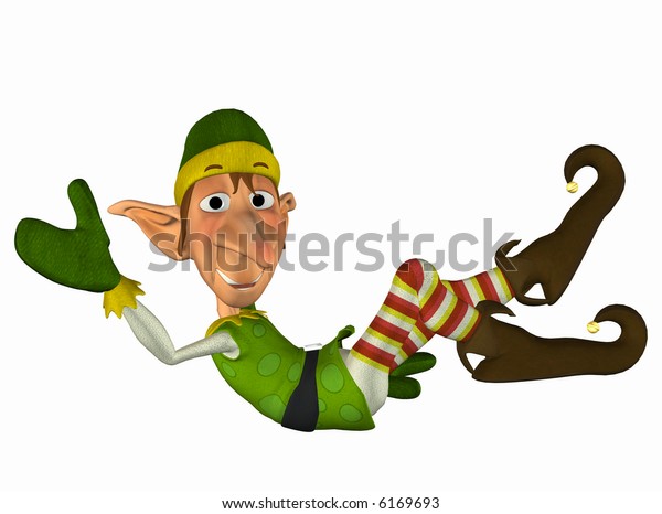 Christmas Elf Lying Down Stock Illustration 6169693