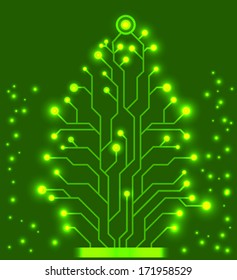 Eps10 Creative Technology Christmas Tree Vector Stock Vector (Royalty ...