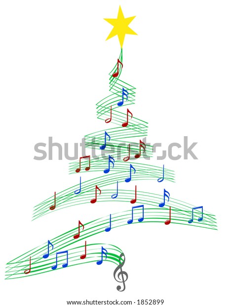 Christmas Tree Musical Notes Symbolizing Christmas Stock Illustration ...