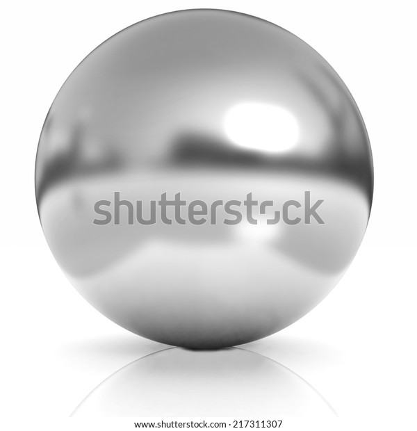 Chrome Ball 3d Render On White Stock Illustration 217311307