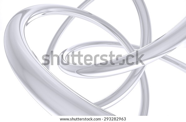 Chrome Curved 3d Tubes On White Stock Illustration 293282963