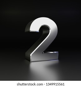 Golden Number 2 3d Render Shiny Stock Illustration 1352250503